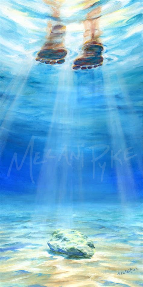Walking On Water Art Print Underwater Looking Up With Sun Rays Over