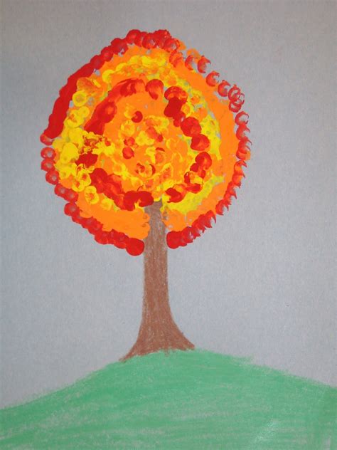Ccps Art 1st Grade Pointillism Fall Trees