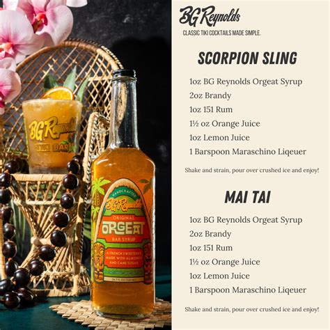 Original Orgeat Cocktail Syrup Bg Reynolds Bg Reynolds Syrups