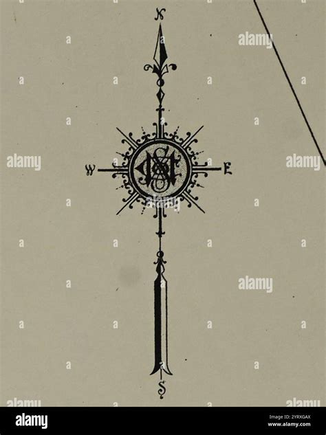 Compass Rose On 1910 Map Detail From Sanborn Fire Insurance Map From Detroit Wayne County