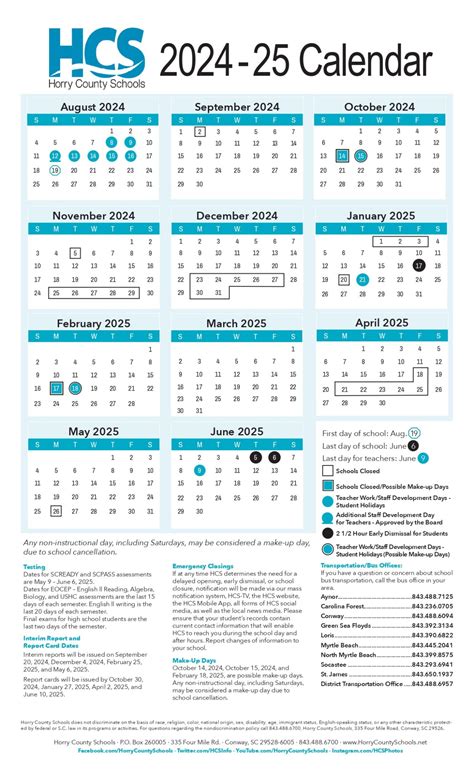 Horry County Schools Calendar 2025 2026 South Carolina