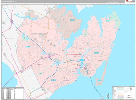 Hampton County Va Wall Map Premium Style By Marketmaps