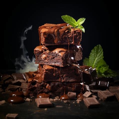 Premium Ai Image A Pile Of Chocolates With Mint Leaves On Top Of Them