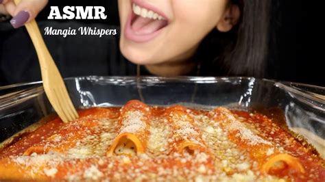 Asmr Eating Ricotta Cannelloni Pasta Mukbang Whisper Mangia