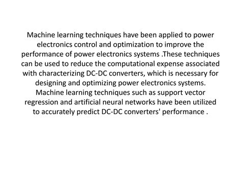 Machine Learning And Optimization Techniques For Electrical Drives Pptx