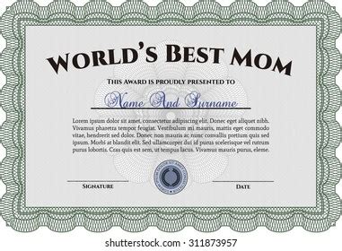 Best Mother Award Template Lovely Design Stock Vector Royalty Free