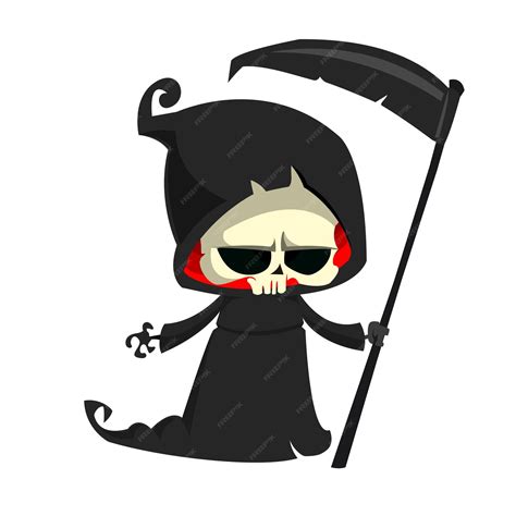 Premium Vector Vector Illustration Of Cartoon Death Halloween Monster