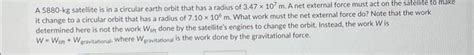 Solved A Kg Satellite Is In A Circular Earth Orbit That Chegg