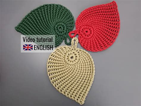 Crochet Leaf Shaped Placemat In English Free Video Tutorial Diy