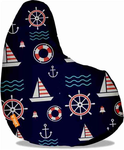 Orka Xxl Sailor Theme Digital Printed Teardrop Bean Bag With Bean