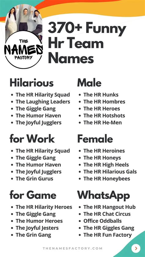 370 Funny Hr Team Names For Office Laughter