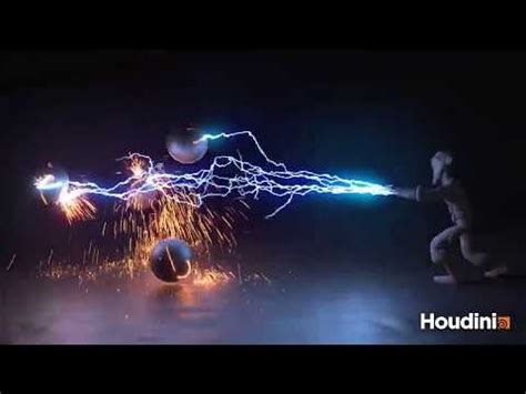 Star Wars Force Lightning Effect With Sparks Applied Houdini