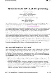 Introduction To Matlab Programming Uc Pdf Matlab Programming Introduction To Matlab