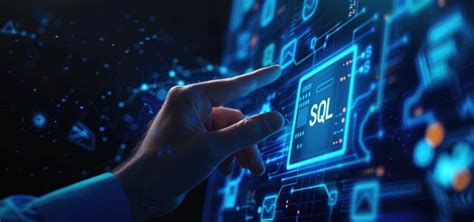 Hand Of Business Professional Interacting With Futuristic Sql Database