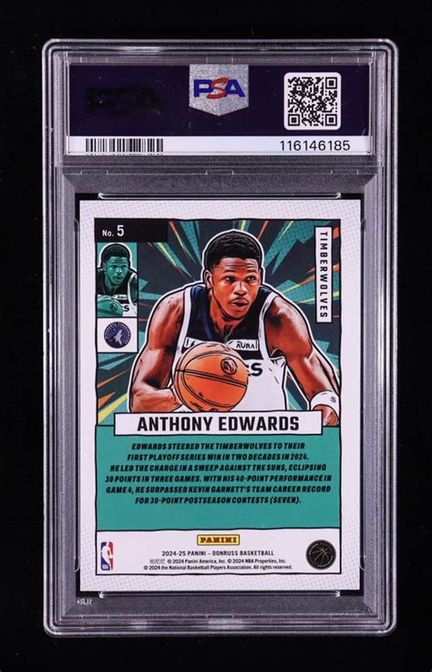 Anthony Edwards 2024 25 Donruss Net Marvels 5 Psa 10 Pristine Auction