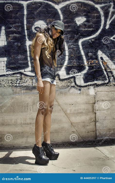 African American Model Hip Hop Shoot Stock Image Image Of Fashion Modern 44405397