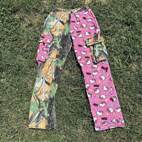 Hello Kitty Camo Polar Fleece Cargos 26” X Depop