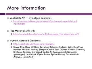 The Materials API PPT