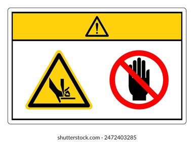 Caution Crush Hazard Do Not Touch Stock Vector Royalty Free