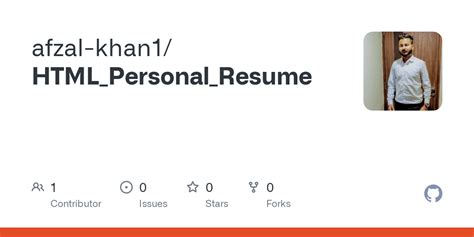 Github Afzal Khan Html Personal Resume