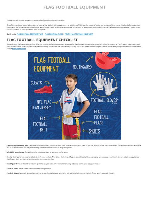 Flag Football Equipment Checklist Pdf Pdf American Football