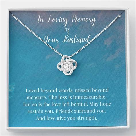 Love Knot Necklace In Loving Memory Of Your Husband Memorial Ts