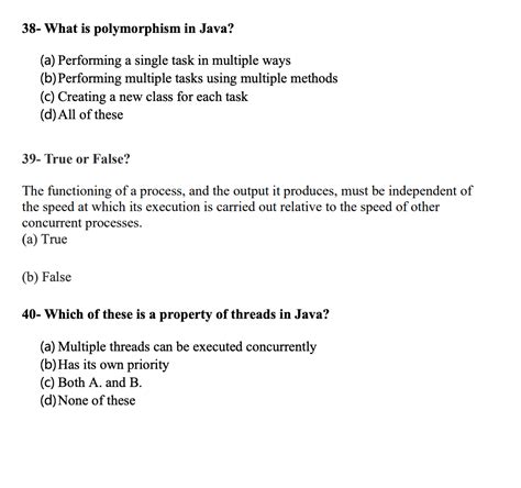 Solved 38 ﻿what Is Polymorphism In Javaa ﻿performing A