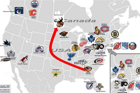 New Nhl Realignment Map The Sports Bank