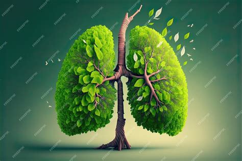 Premium Photo Abstract Concept Of Healthy Lungs Fresh Green Lungs Full Of Leaves Clean Lung