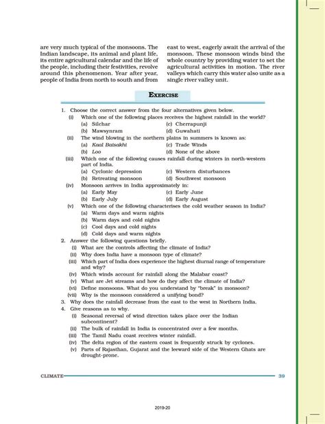 Ncert Book Class 9 Social Science Geography Chapter 4 Climate