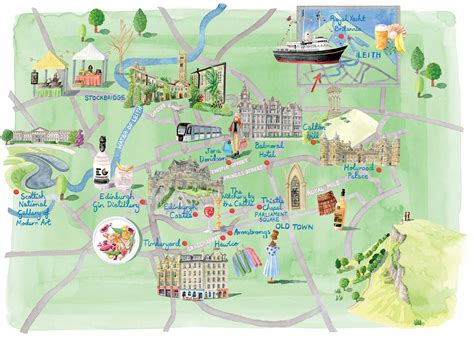 Top Tourist Attraction And Places Map Of Edinburgh Uk Tourist Places