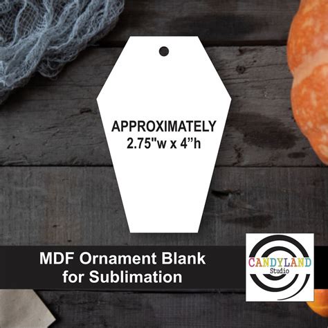 Coffin Mdf Sublimation Ornament Blanks Single Or Double Sided Spooky