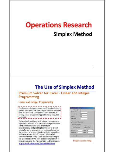 Operations Research Simplex Method Pdf Mathematical Optimization
