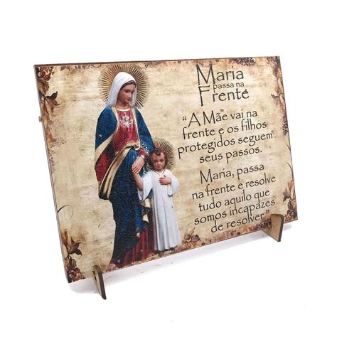 Quadro De Mesa Oração Maria Passa Na Frente