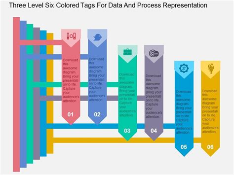 Three Level Six Colored Tags For Data And Process Representation Flat