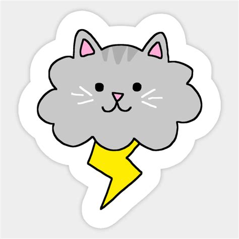 Cat Lightning Cat Sticker Teepublic