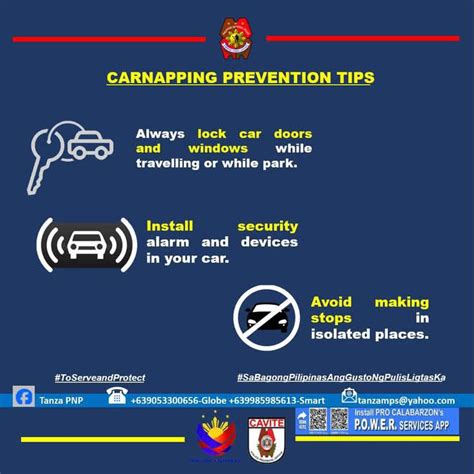 Tanza Carnapping Prevention Tips Toserveandprotect