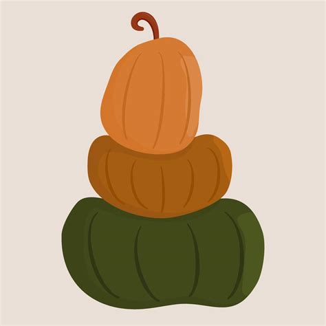 Cute Colorful Pumpkins Stack Halloween And Thanksgiving Fall Autumn