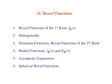 Ppt 14 Bessel Functions Powerpoint Presentation Free Download Id