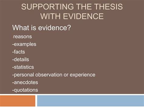 Unit 4 Supporting The Thesis With Evidence Pptx