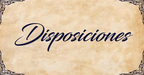 Disposiciones Información Completa Definición Ejemplos Y Más