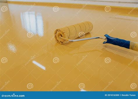 Epoxy Flooring Tools Preparation And Application Of Epoxy Stock Photo Image Of Applying