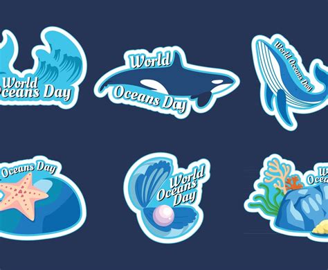 World Oceans Day Sticker Set