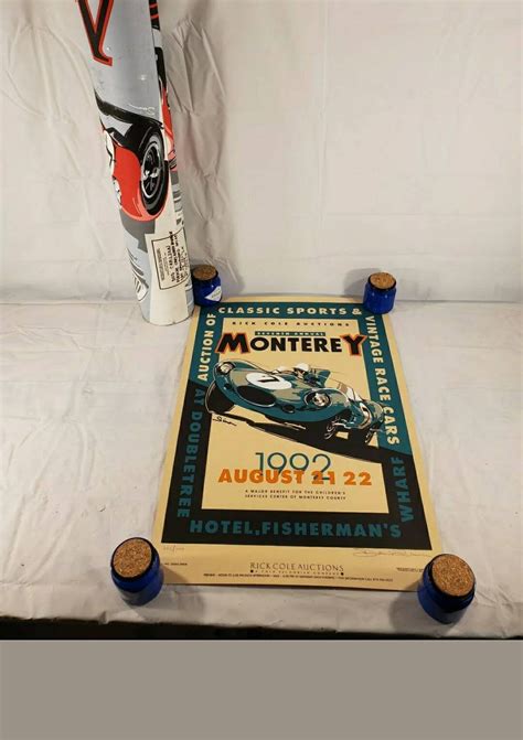 Vintage 1992 Rick Cole Auctions Seventh Annual Monterey Porsche Poster