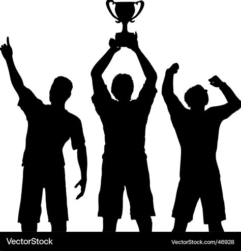 Trophy Winners Celebrate Sports Victory Royalty Free Vector