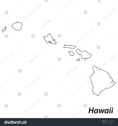 High Detailed Vector Map Contour Hawaii Stock Vector Royalty Free