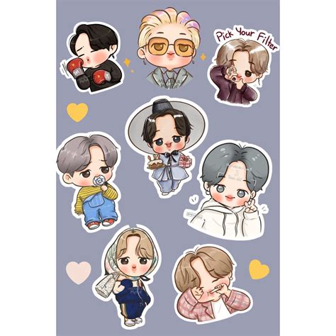 Jual BTS CHIBI CUTE Sticker Pack Stiker Aesthetic Journaling Taehyung