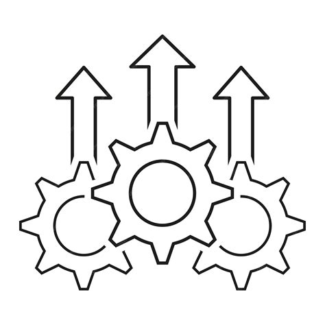 Premium Vector Linear Gears Up Arrow Icon Vector Illustration