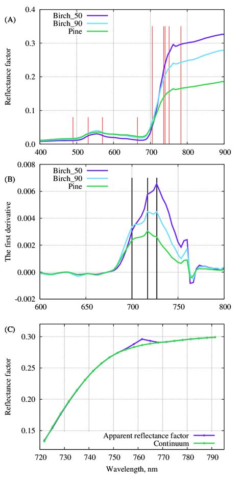 A Some Examples Of Reflectance Spectra From Two Birch Dominated