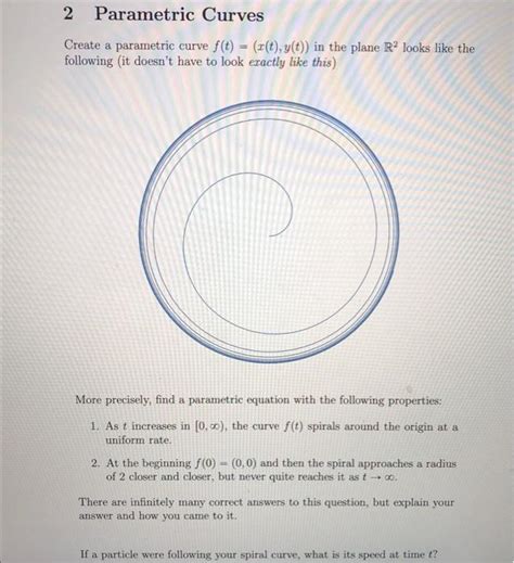 Solved 2 Parametric Curves Create A Parametric Curve